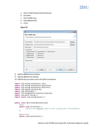 Selenium with testng and eclipse ide | PDF