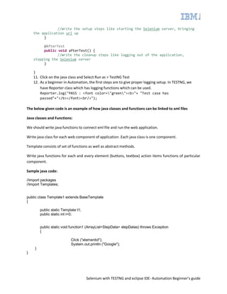 Selenium with testng and eclipse ide | PDF