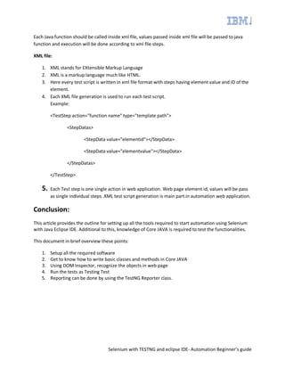 Selenium with testng and eclipse ide | PDF