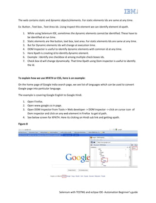 Selenium with testng and eclipse ide | PDF