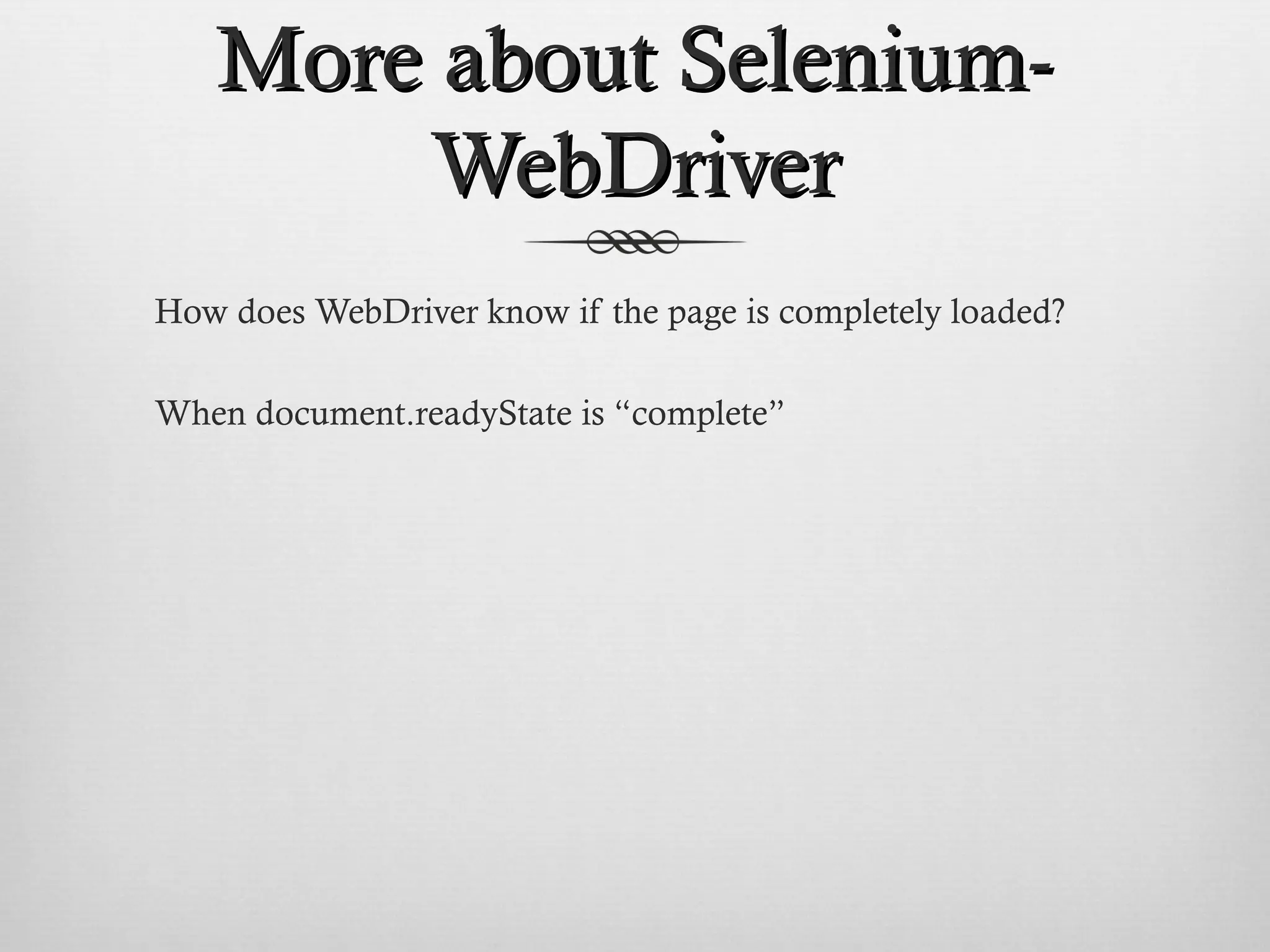 Understanding Selenium/RC, Webdriver Architecture and developing the ...