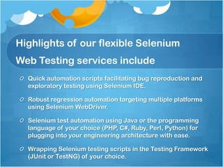 Selenium and Cucumber Automation Services | PPTX