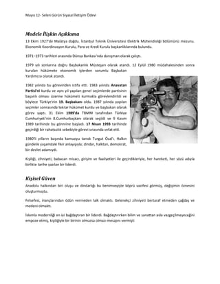 Siyasal İletişim Turgut Özal Siyasi Lider Analizi | PDF