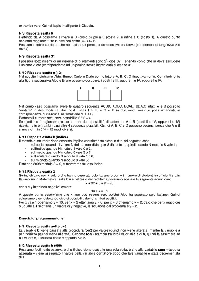 Selezione Scolastica Soluzioni | PDF