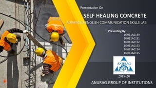 Self Healing Concrete or Bio Concrete | PPTX