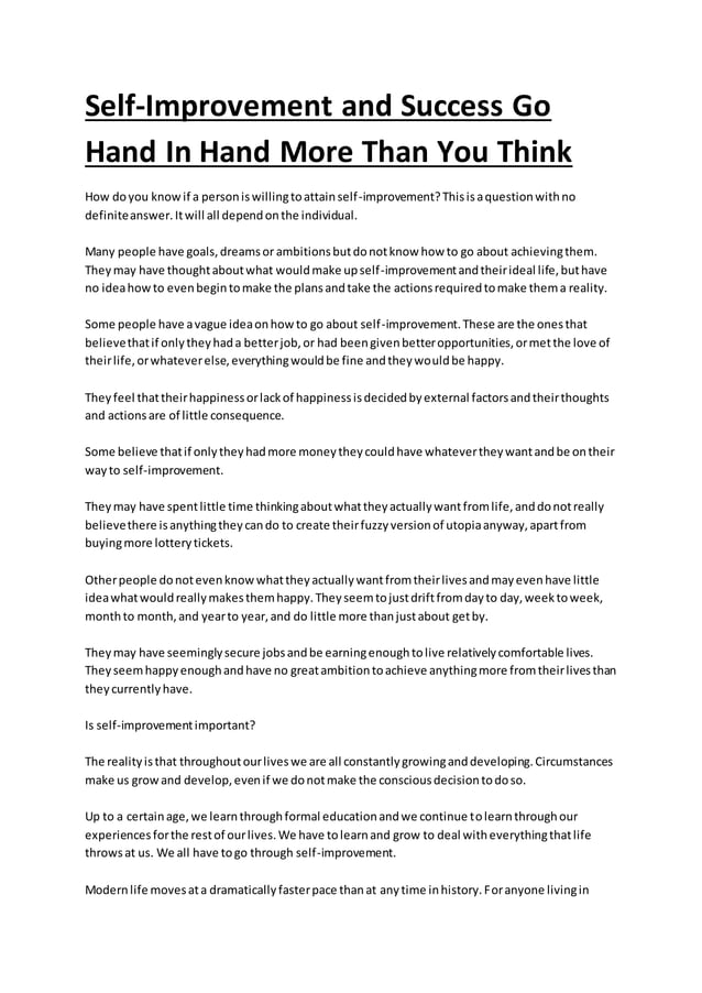 Self improvement | PDF