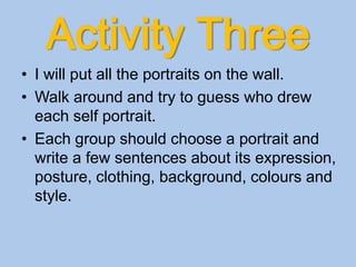 Self Portrait High School ESL Lesson | PPT