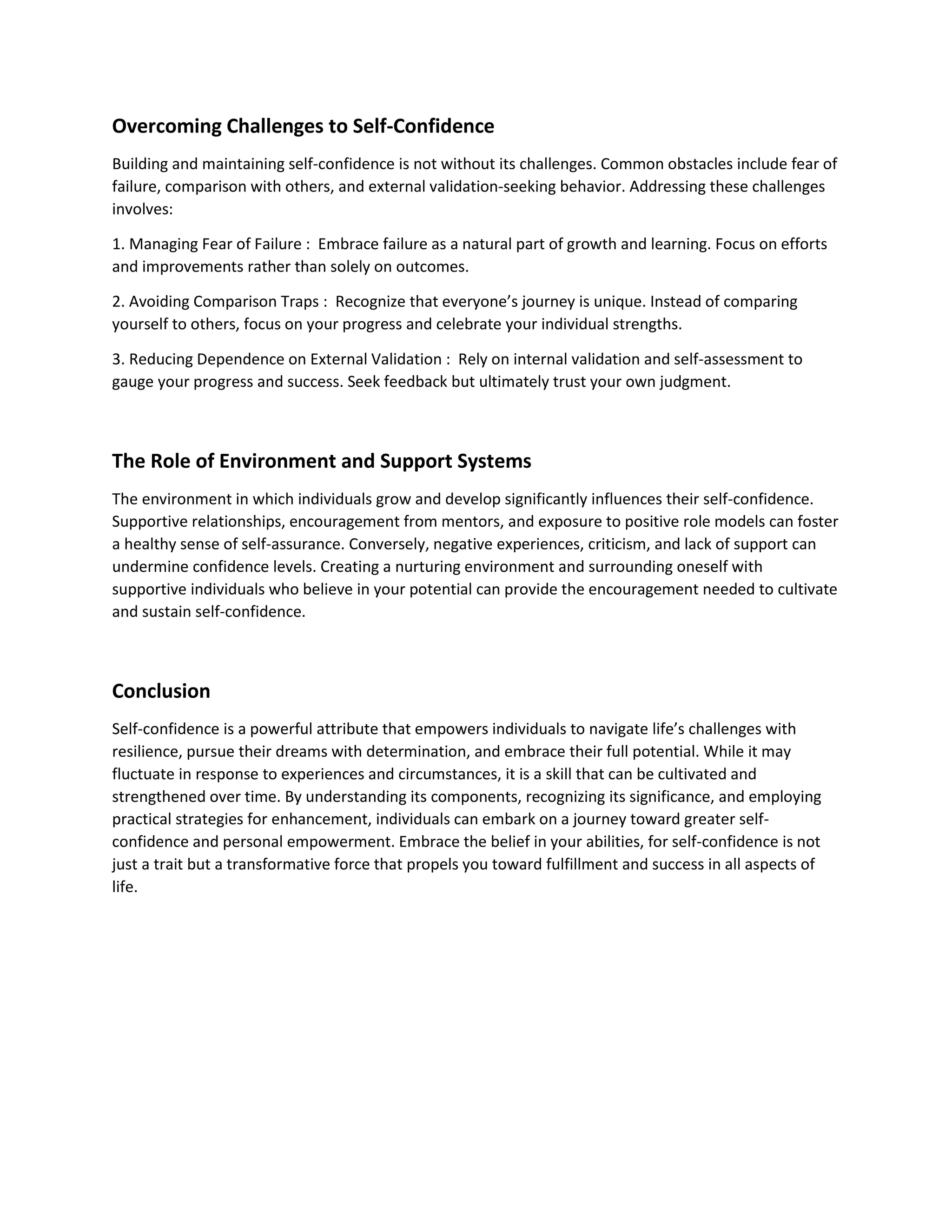 What is self confidence, and make yourself confidence | DOCX