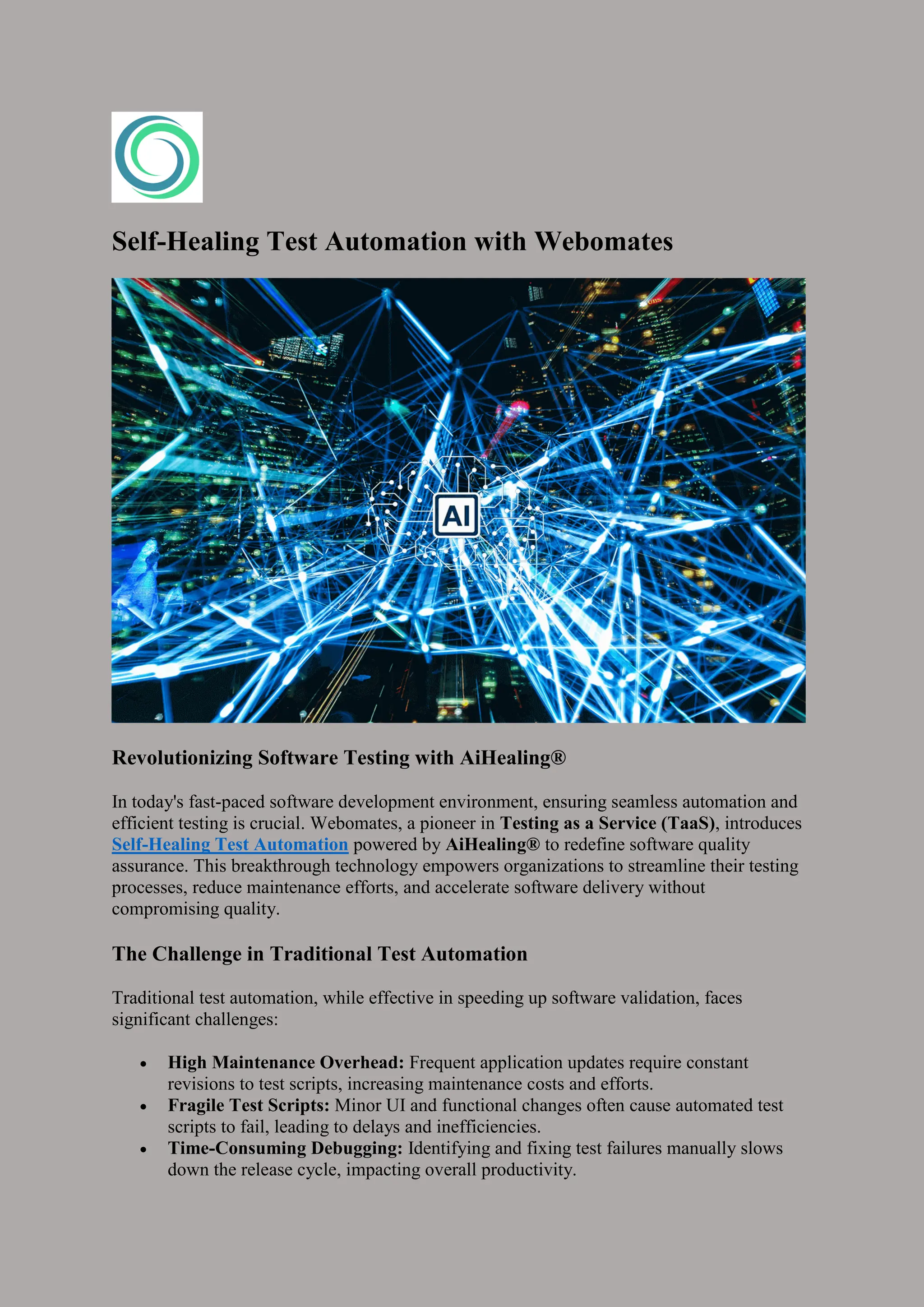 Self Healing Test Automation Pdf
