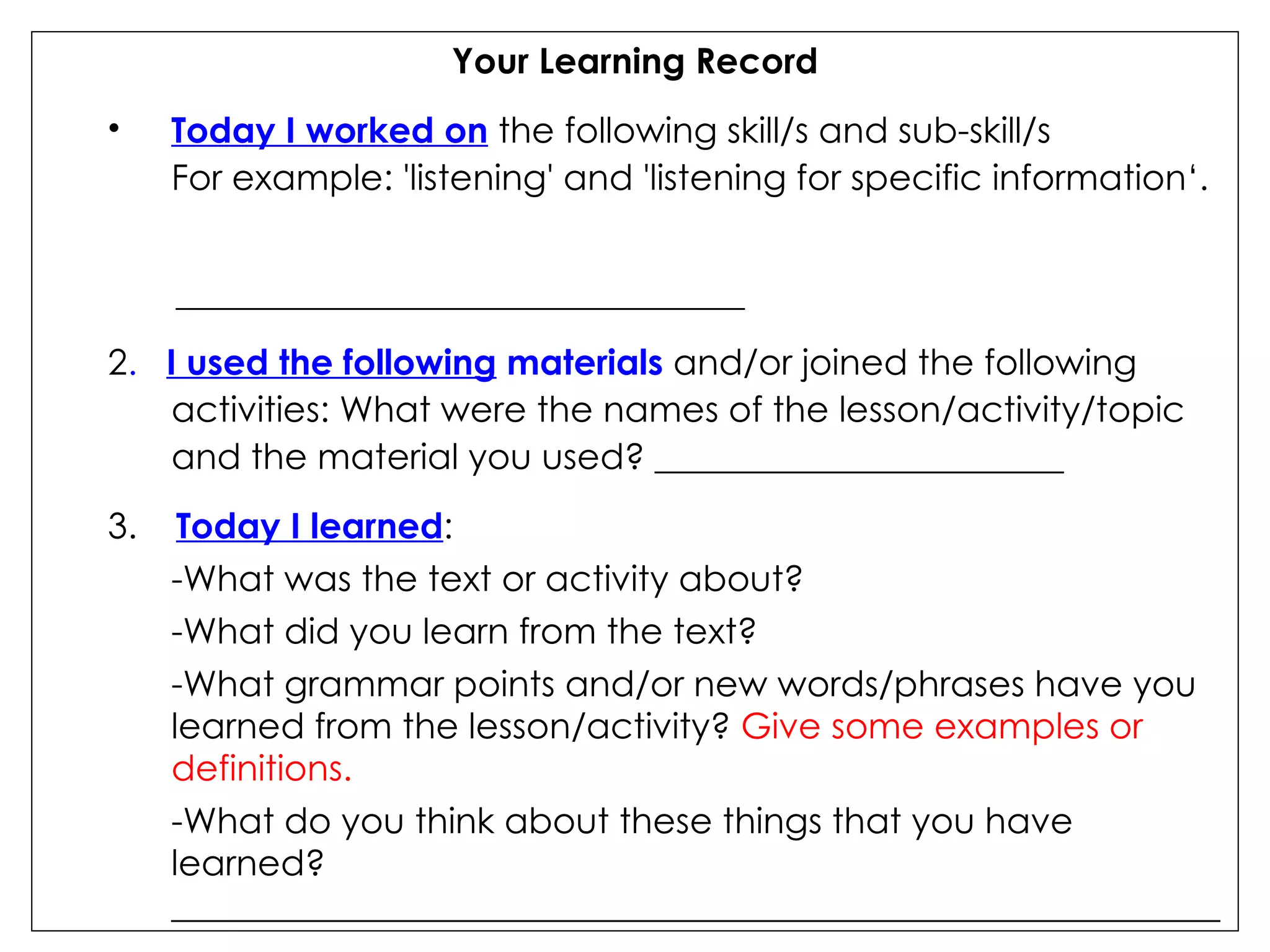 Self access learning oientation | PPT