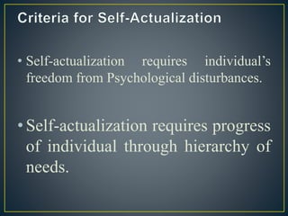 Self actualization-------realizing one's potential | PPTX