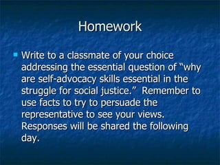 Self Advocacy In The Classroom | PPT