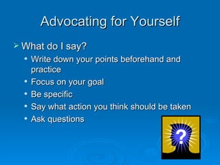 Breaking Down Self-Advocacy | PPT