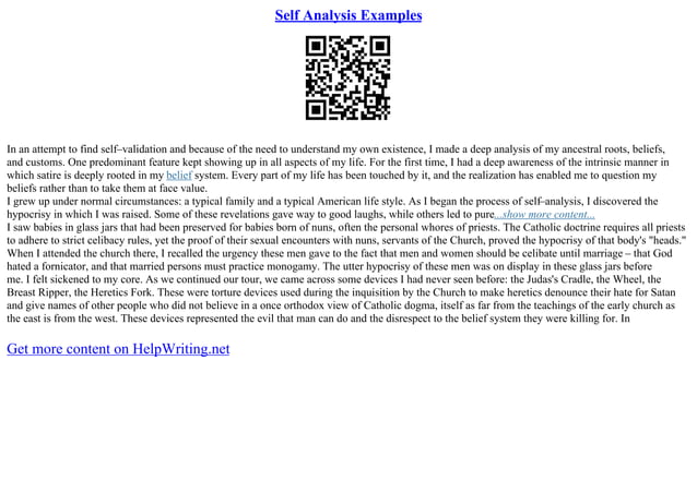 Self-Analysis Essay | PPT