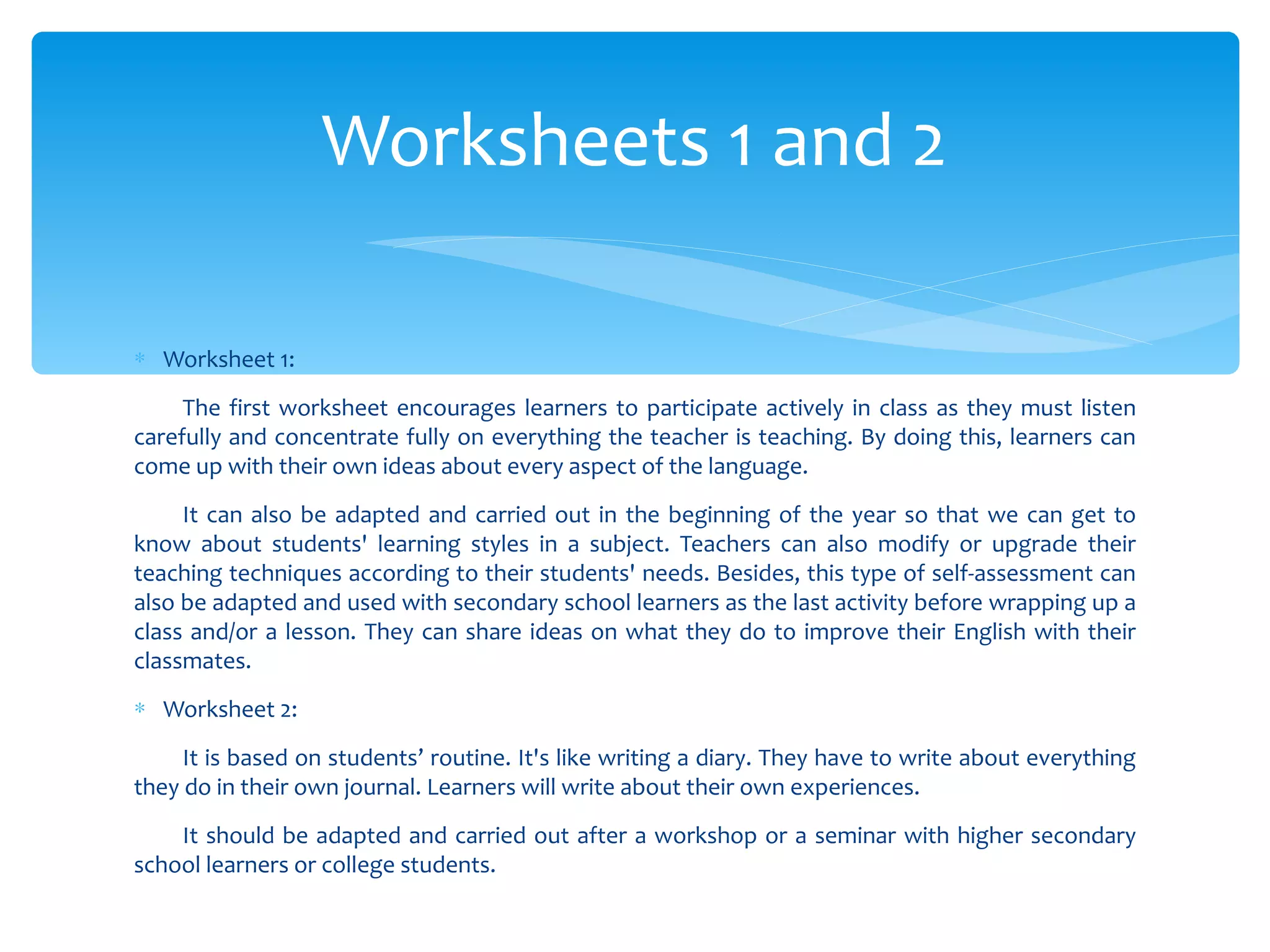 Self-assessment | PPT
