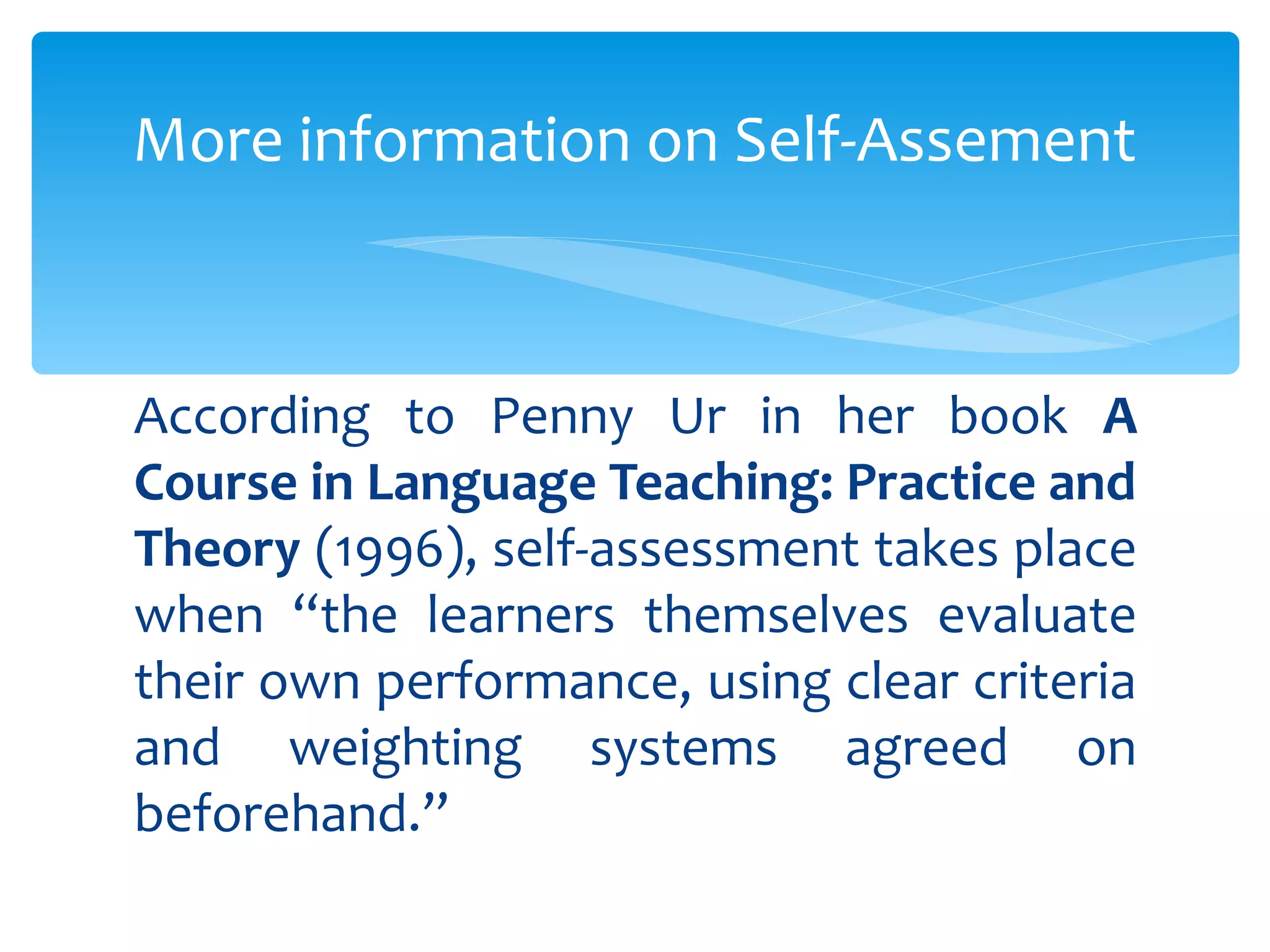Self-assessment | PPT
