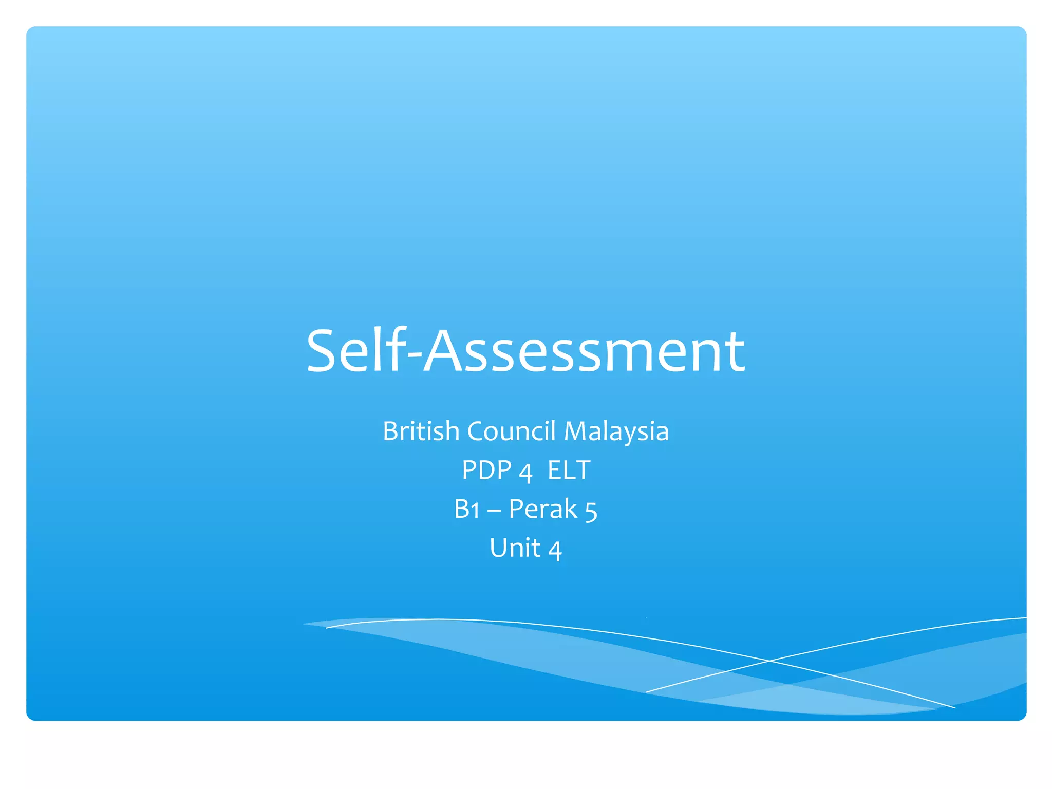 Self-assessment | PPT