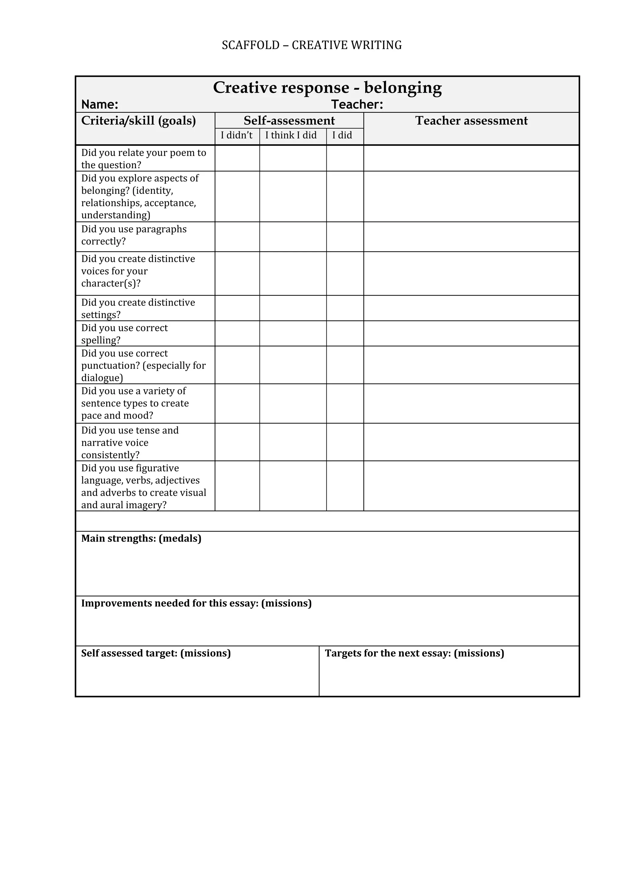Self assessment-poem | PDF
