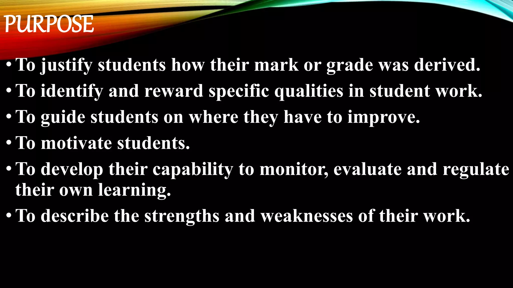 Self assessment and feedback | PPTX