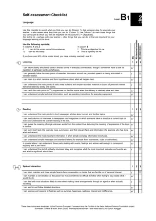 Self assessment checklists for sac | DOCX