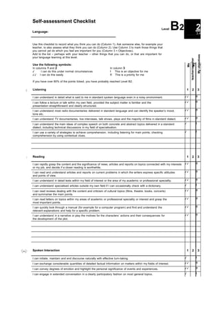 Self assessment | DOC