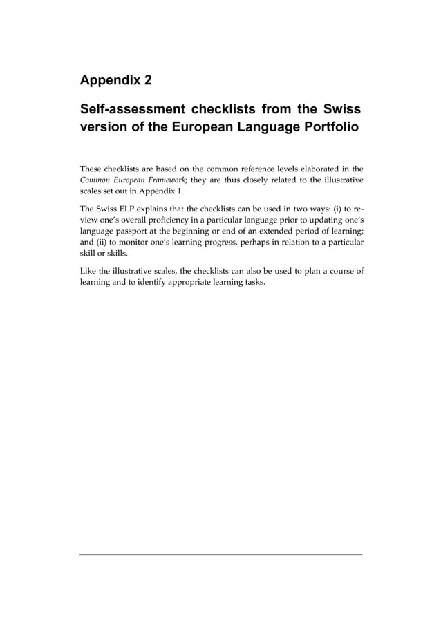 Self assessment checklists for sac | DOCX | Education