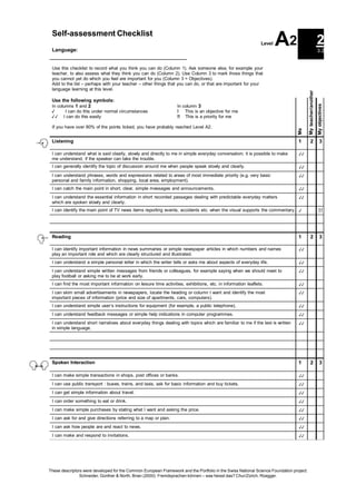 Self assessment checklists for sac[1] | PDF