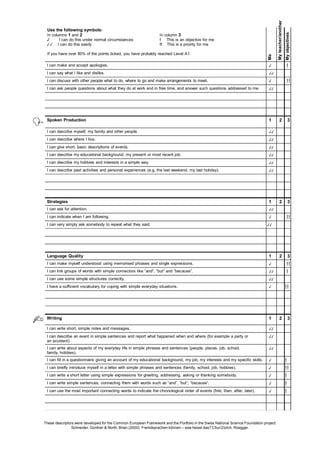 Self assessment checklists for sac[1] | PDF