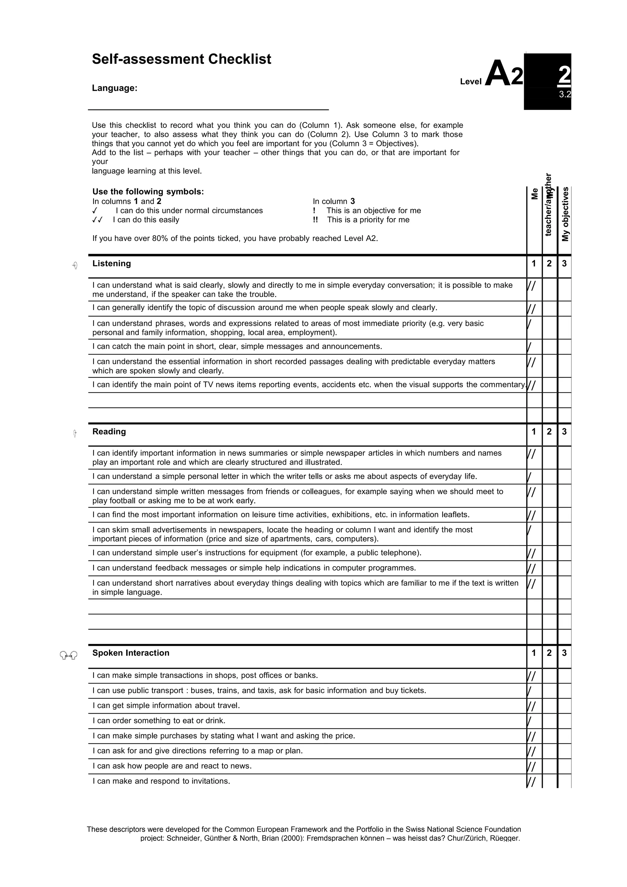 Self assessment checklists for sac(c) | DOC | Internet for Beginners ...