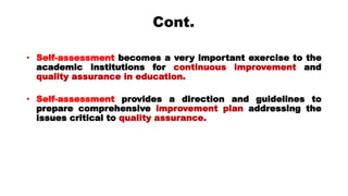 Self-Assessment: Concept and Process | PPTX