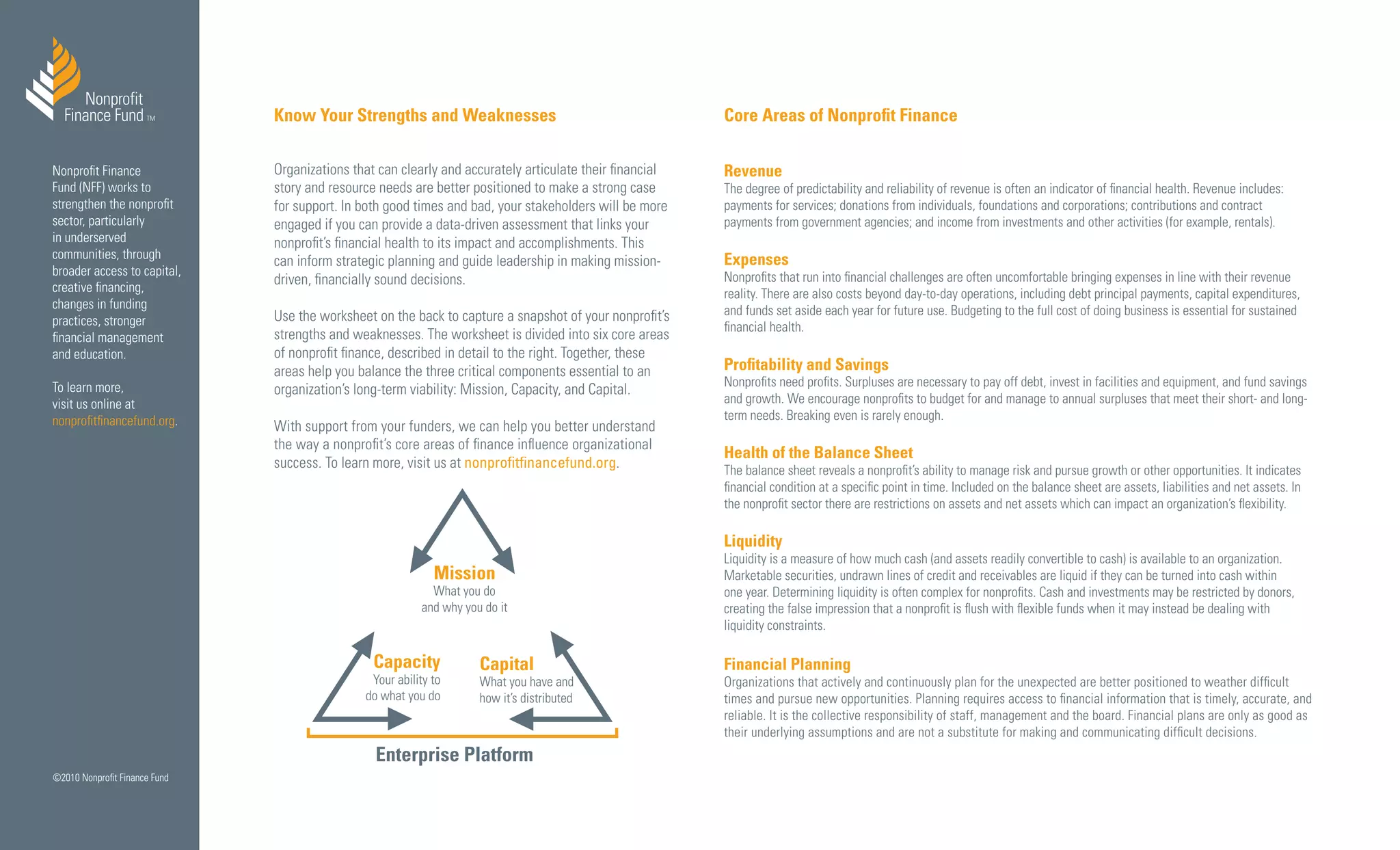 Nonprofit Finance Fund Self Assessment Worksheet | PPT