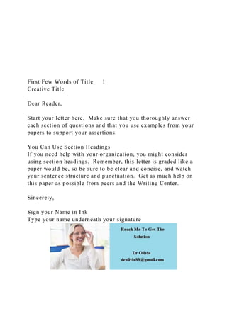 Self-Assessment Letter GuidelinesThe following are the guideline.docx