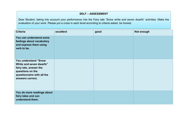 Self assessment reading | PPT