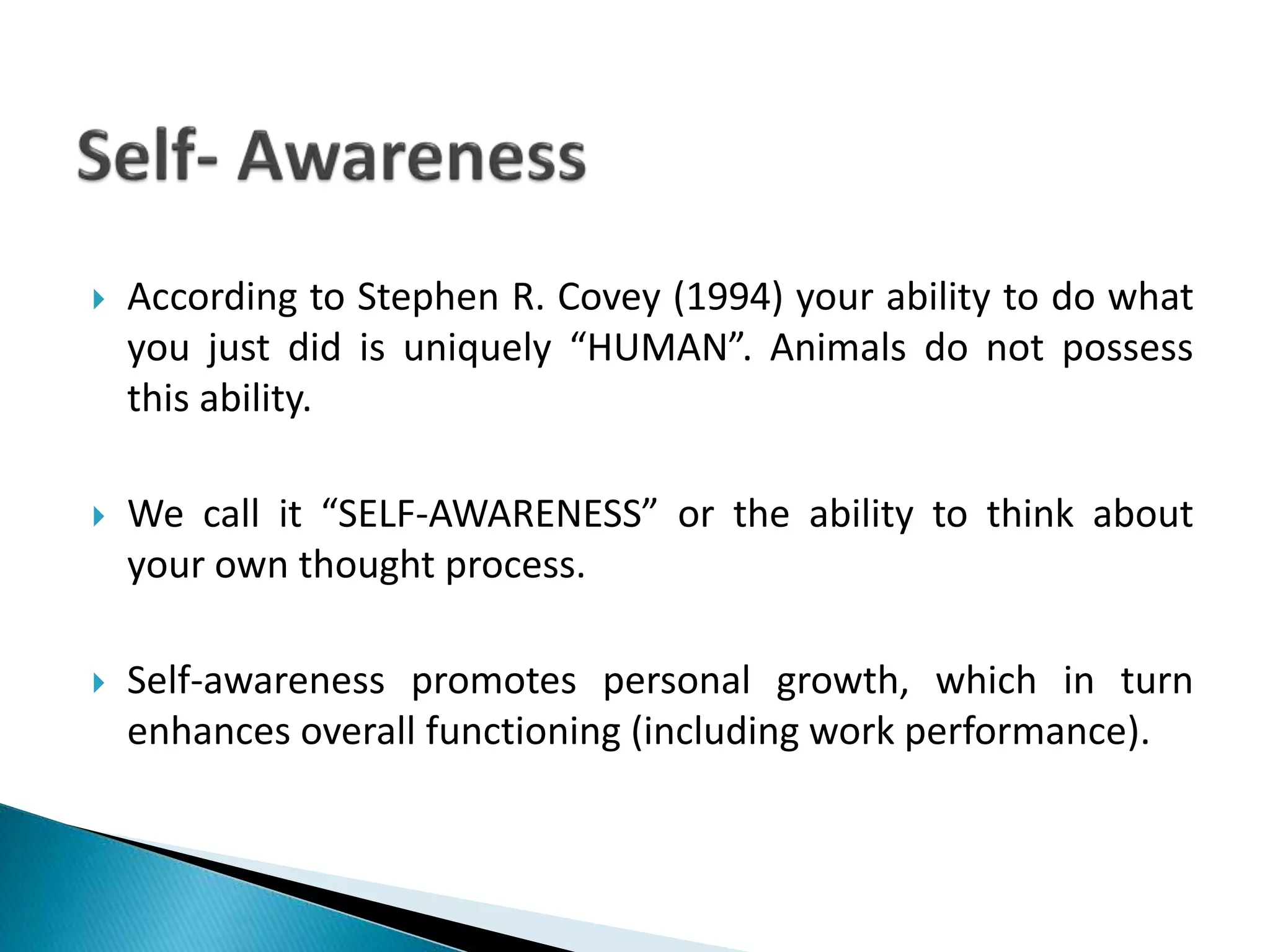 Self awareness | PPT | Mental Health | Diseases and Conditions