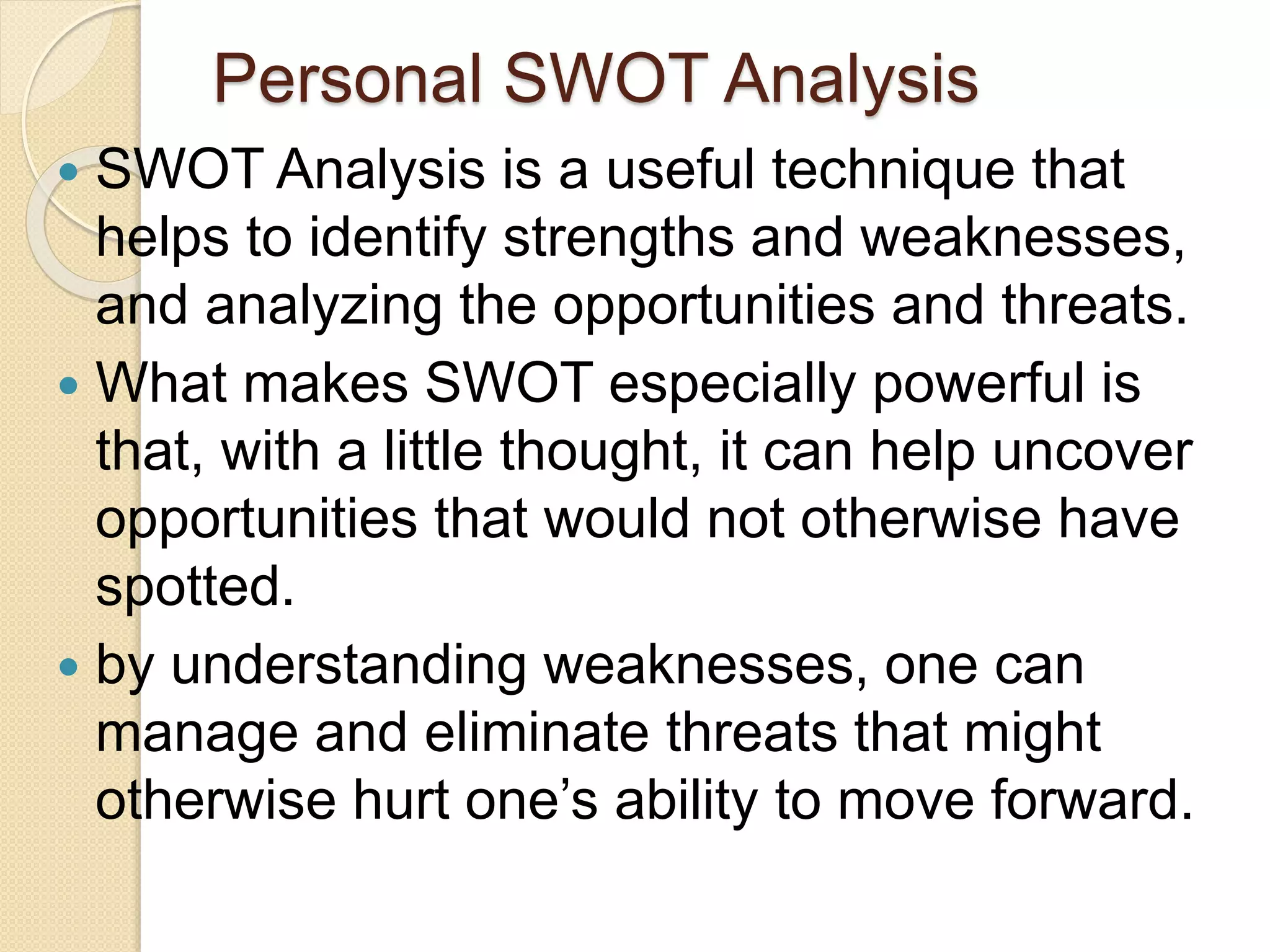 Self awareness & swot analysis | PPTX