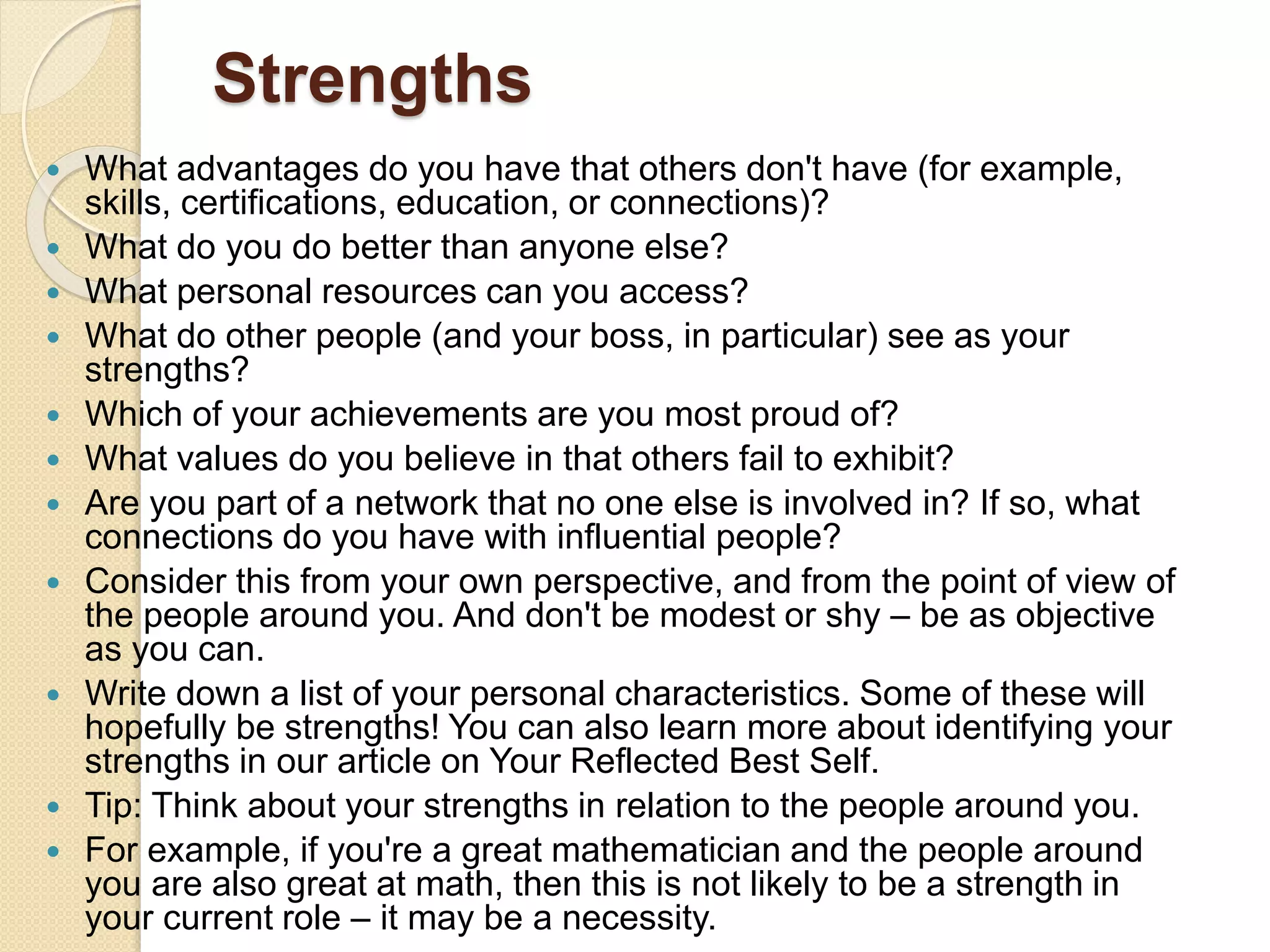 Self awareness & swot analysis | PPTX