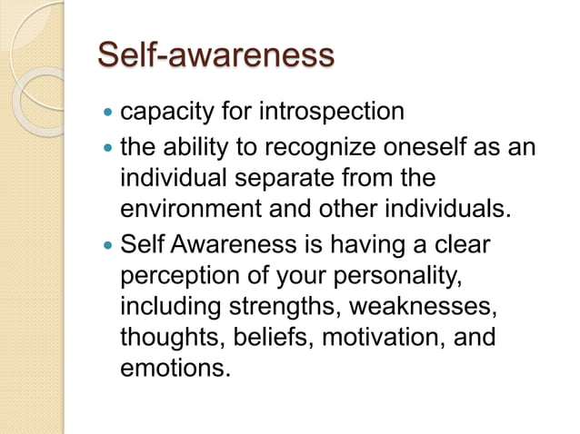 Self awareness & swot analysis | PPTX | Mental Health | Diseases and ...