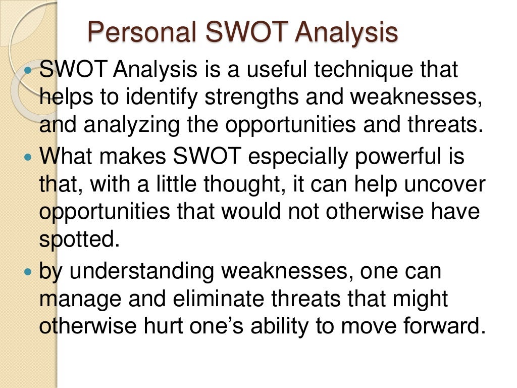 Self awareness & swot analysis