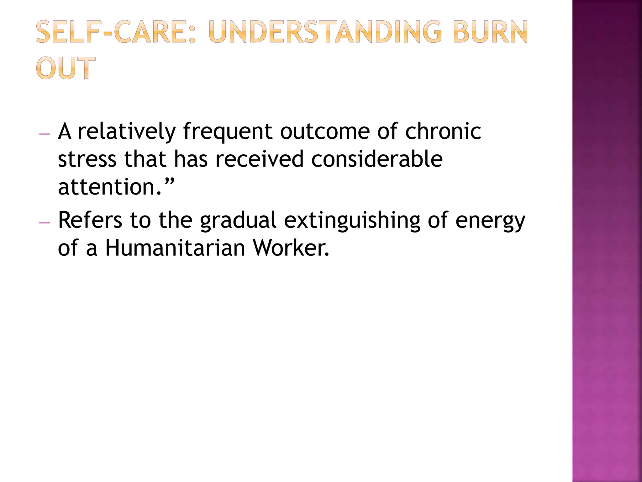 Self-Care and stress management module from | PPTX