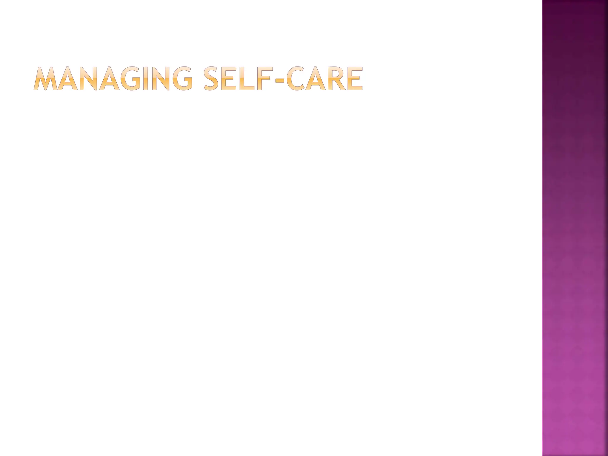 Self-Care and stress management module from | PPTX