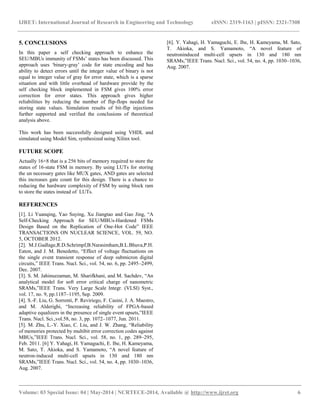 Self checking approach for reducing soft errors in states of fsm | PDF