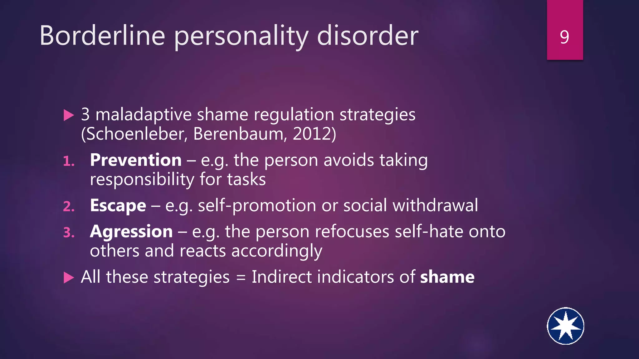 Self compassion and shame-proneness in five different mental disorders ...