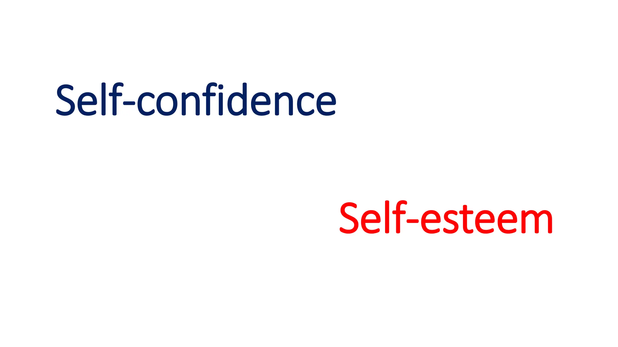 Self-confidence and Self-esteem compared | PPTX