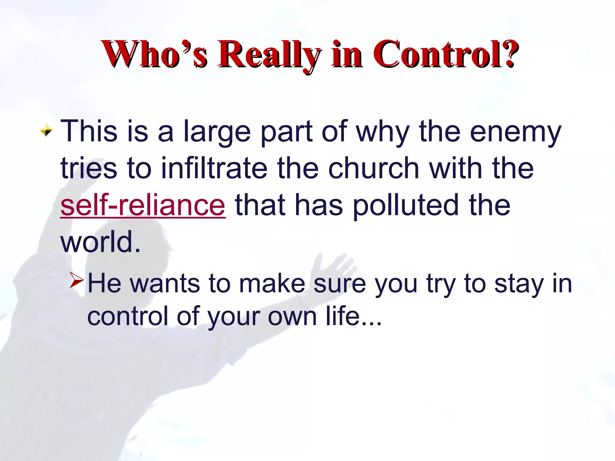 Self-Control vs Holy Spirit-Control | PPT