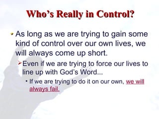 Self-Control vs Holy Spirit-Control | PPT