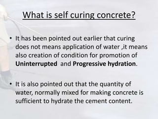 Self curing-concrete-civil | PPT | Free Download