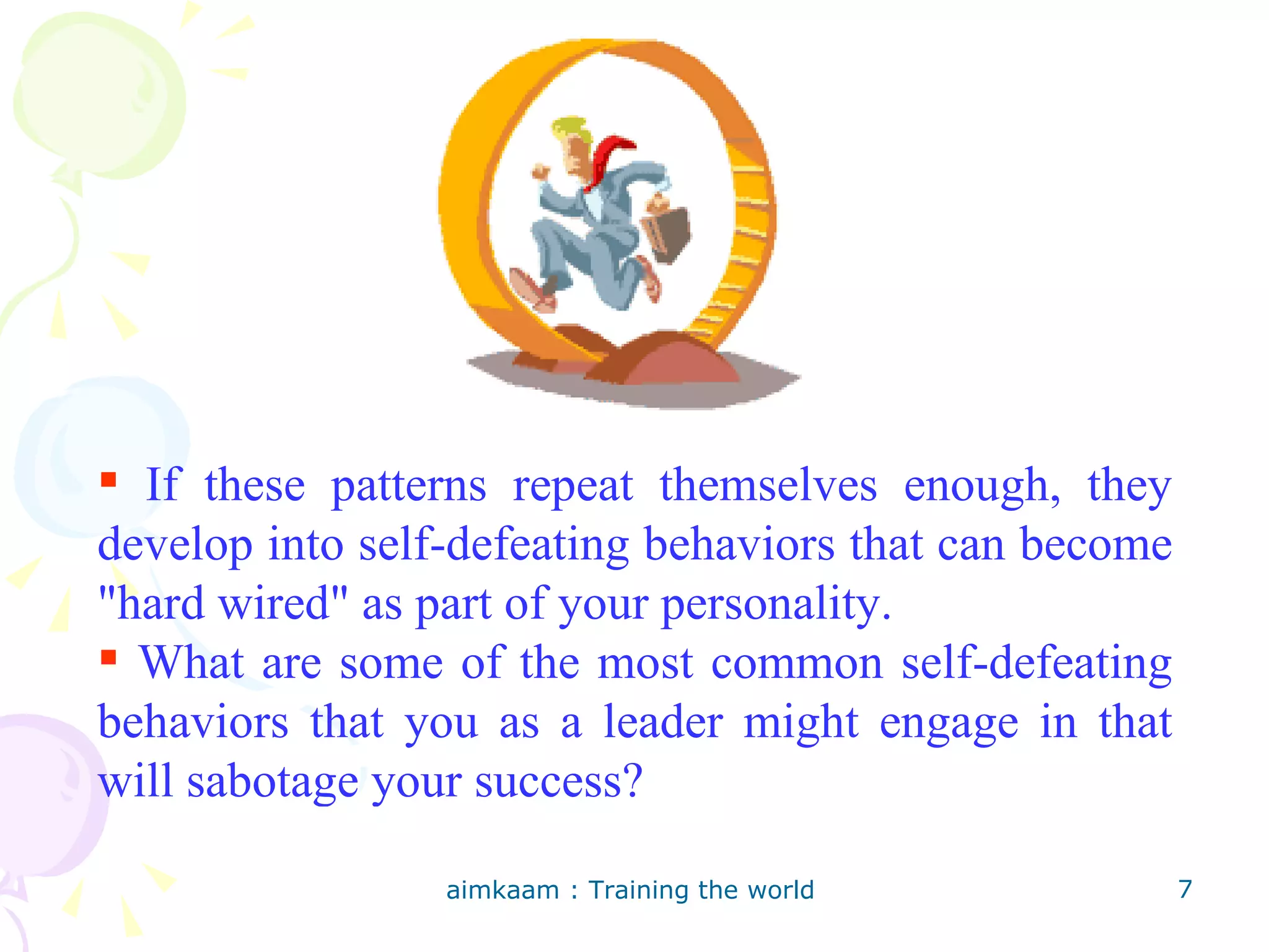 Self Defeating Behaviours | PPT