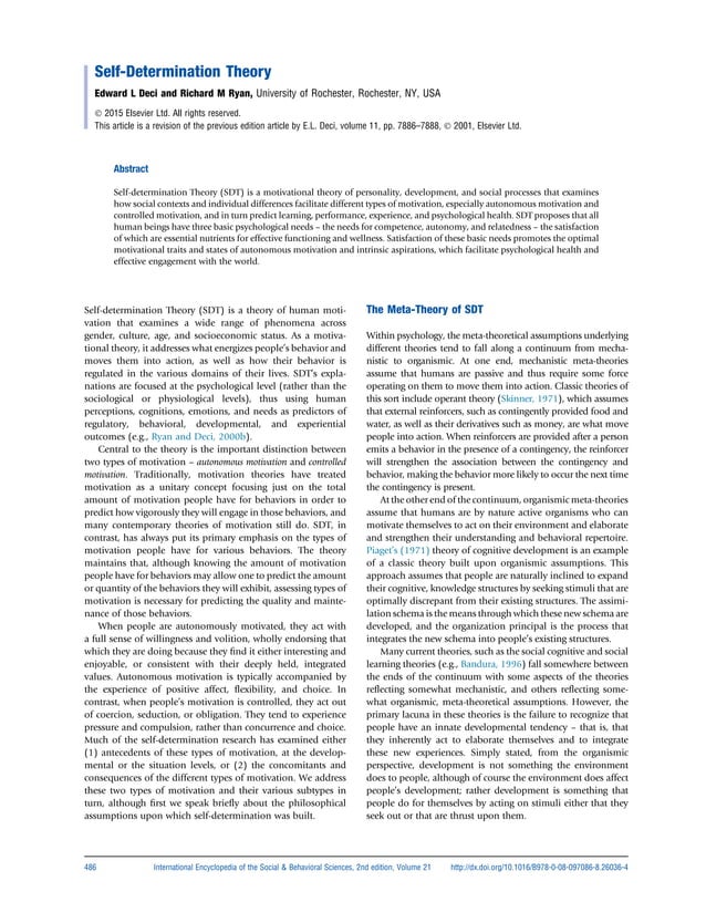 Self determination-theory | PDF | Science