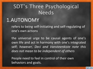 Self determination theory | PPT