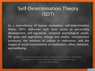 Self determination theory | PPT